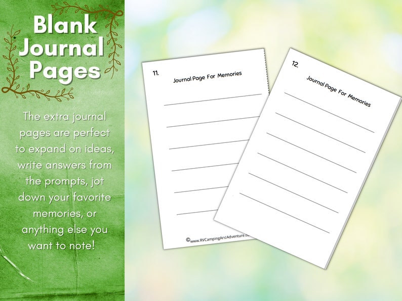 Kids Printable Camping Journal Camping Activities Nature Hunt Camping ...