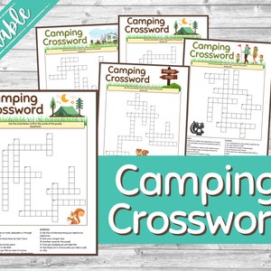 Camping Crossword Puzzle | Camping Games for Kids | Summer Activities ...