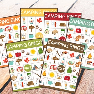 Printable Camping Bingo | Kids Camping Game | Printable Bingo Boards ...