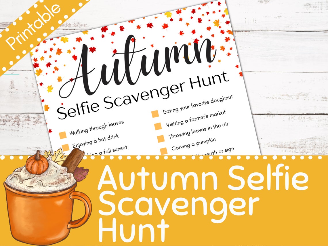 Autumn Selfie Scavenger Hunt | Fall Photo Scavenger Hunt | Search ...