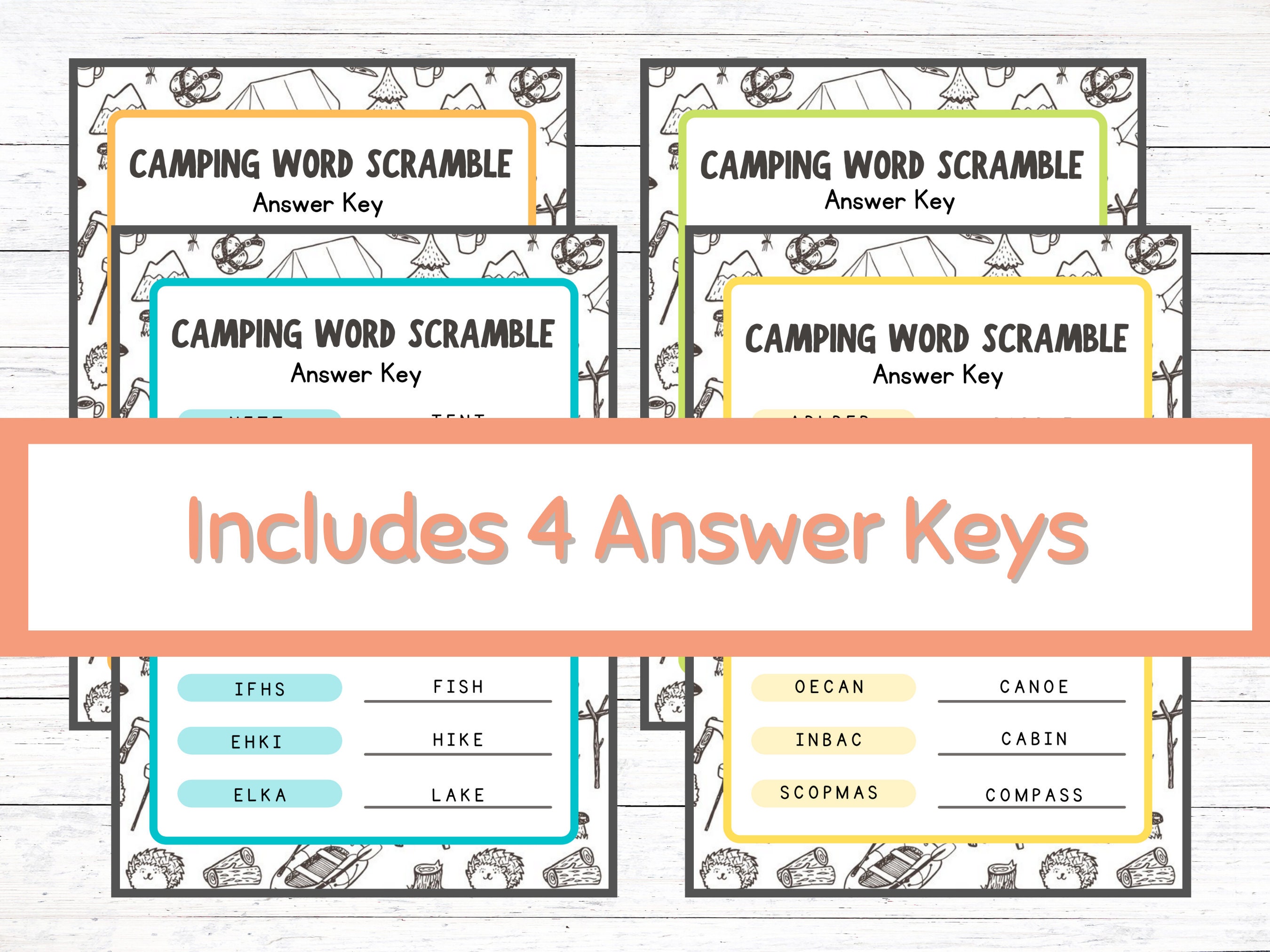 Camping Word Scramble | Camp Games | Camp Activity | Printable Game ...