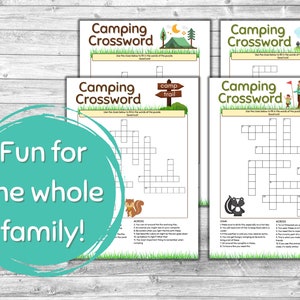 Camping Crossword Puzzle | Camping Games for Kids | Summer Activities ...