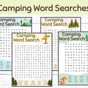 Camping Games Bundle | Camping Word Scramble | Camping Crossword ...