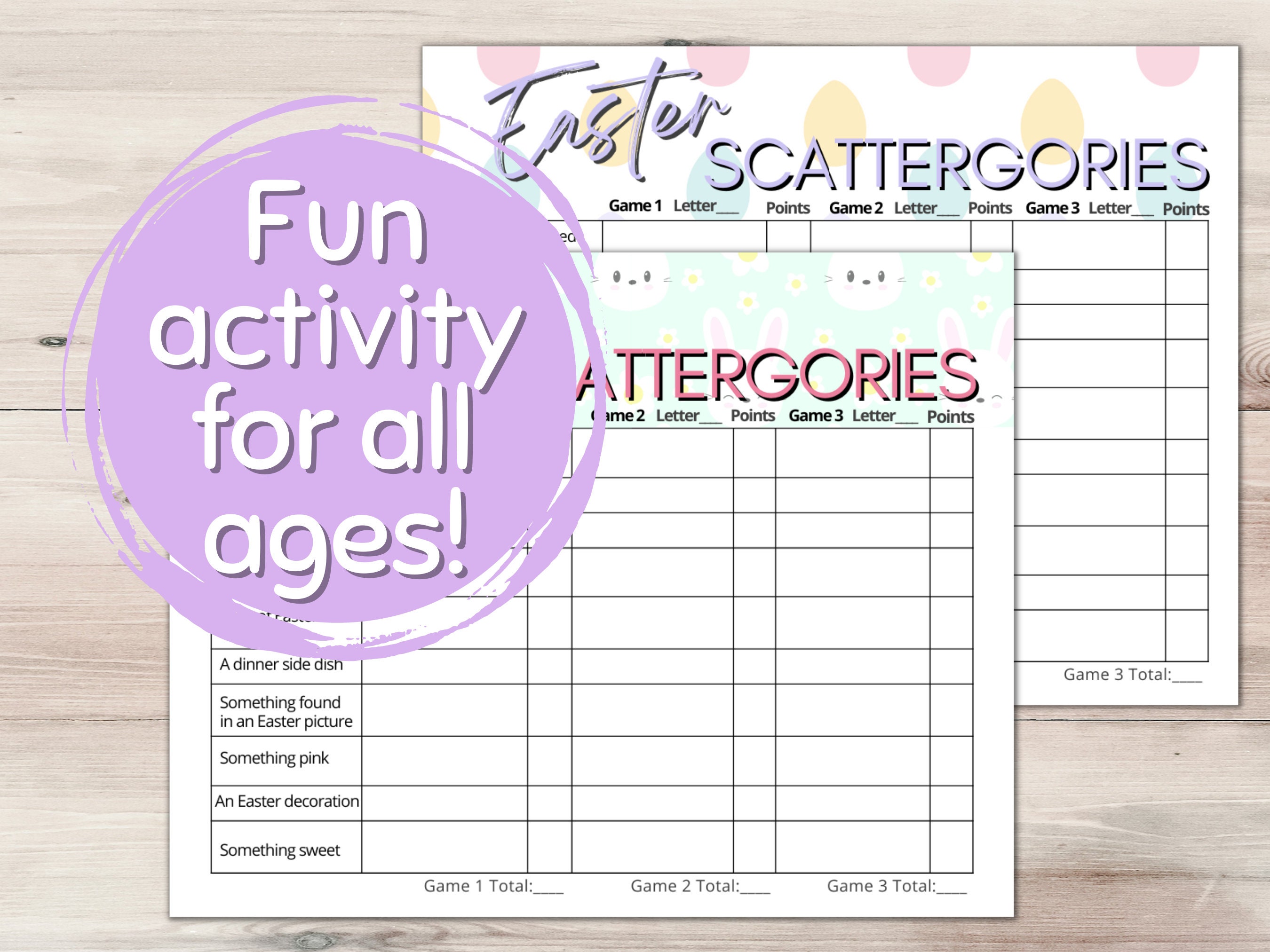 Easter Scattergories | Printable Scattergories List | Easter Game ...