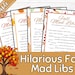 Fall Mad Libs | Printable Fill in the Blank | Party Game | Kid's Mad ...