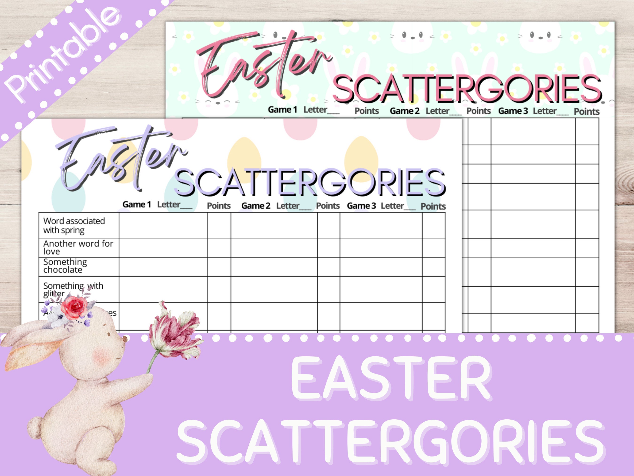 Easter Scattergories | Printable Scattergories List | Easter Game ...