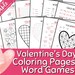Printable Valentine's Day Coloring Pages & Word Games | Family Games ...