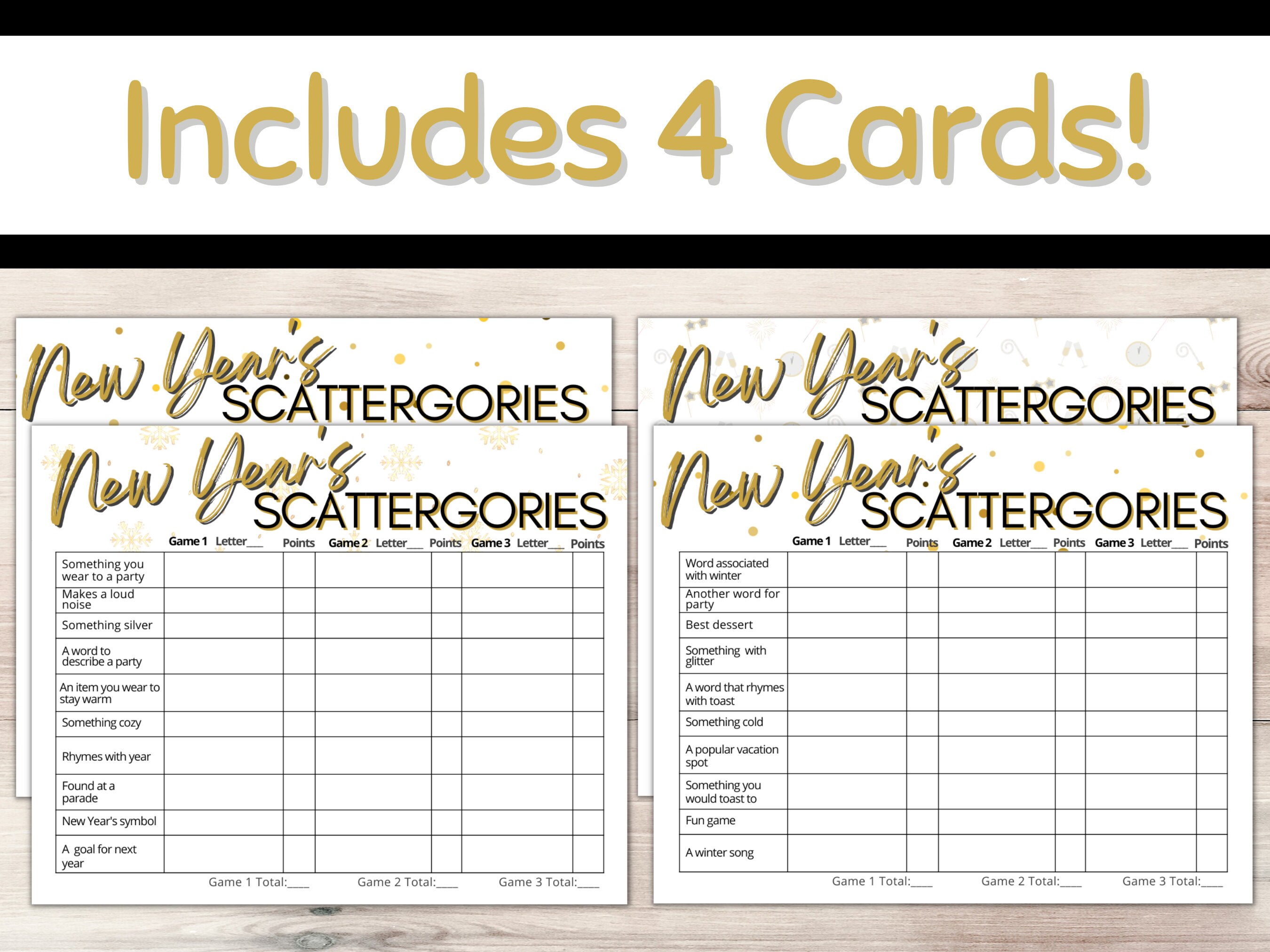 New Year's Scattergories | Printable Scattergories List | New Year's ...
