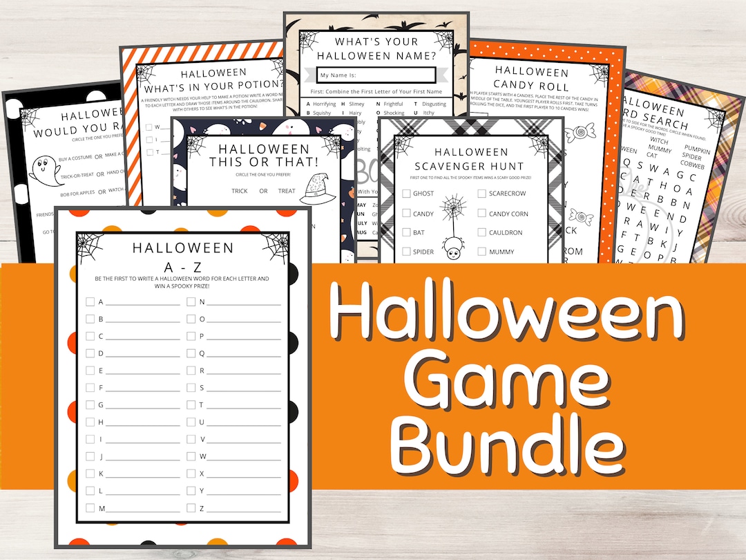 Halloween Games Bundle | Printable Games | Halloween Party Games ...