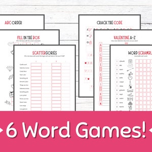 Printable Valentine's Day Coloring Pages & Word Games | Family Games ...