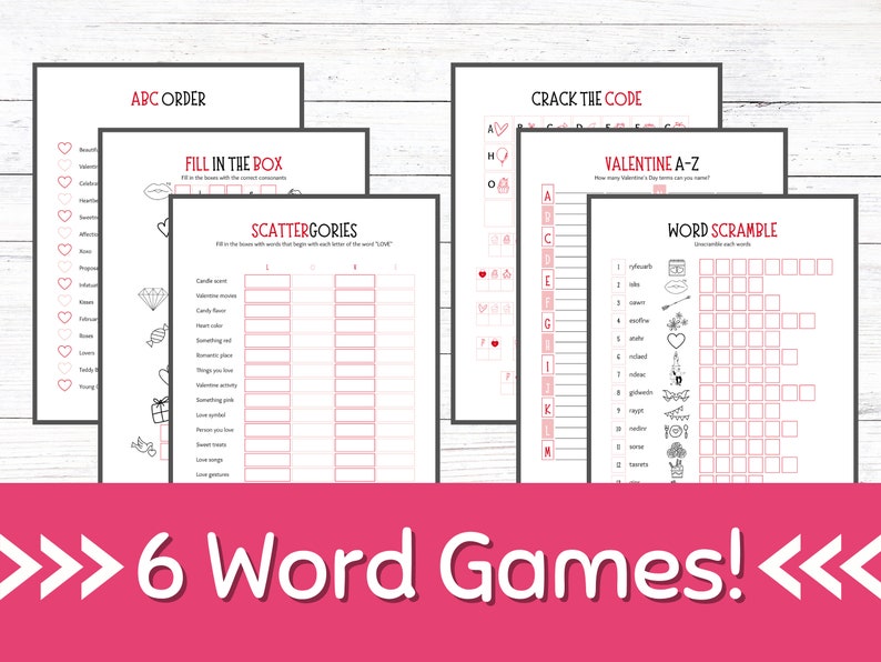 Printable Valentine's Day Coloring Pages & Word Games | Family Games ...