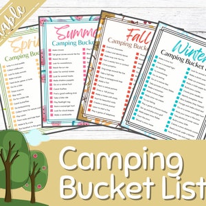 Camping Bucket List | Bucket List | Camping Game | Printable Activity ...