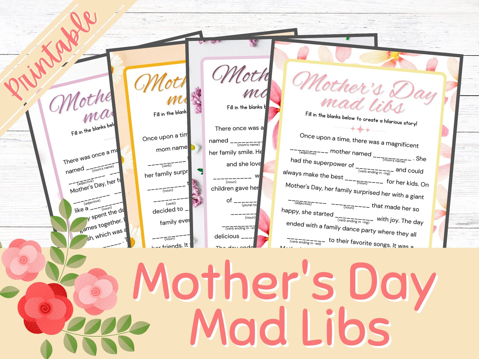 Mother's Day Mad Libs | Fill in the Blank | Party Game | Kid's Mad Libs ...