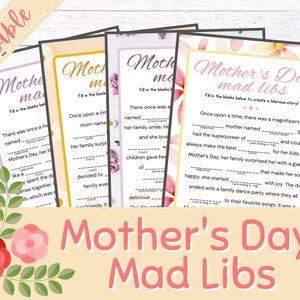 Mother's Day Mad Libs | Fill in the Blank | Party Game | Kid's Mad Libs ...