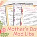 Mother's Day Mad Libs Fill in the Blank Party Game Kid's Mad Libs ...