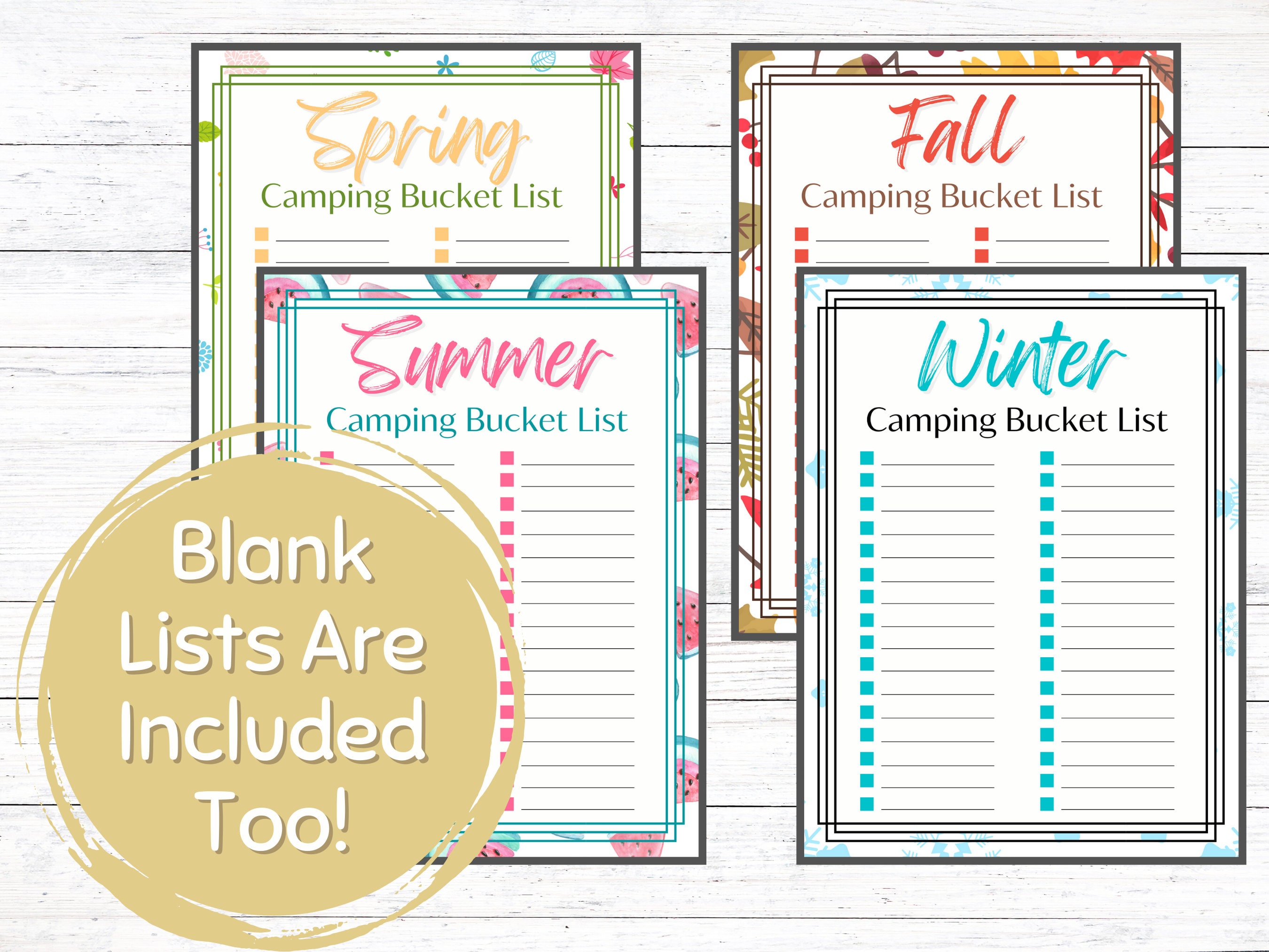 Camping Bucket List | Bucket List | Camping Game | Printable Activity ...