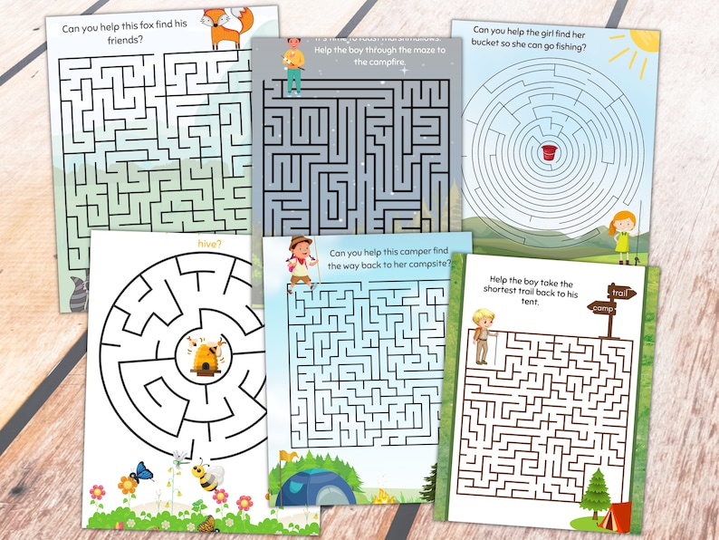 Camping Mazes | Camping Games | Camping Activities | Road Trip Games ...