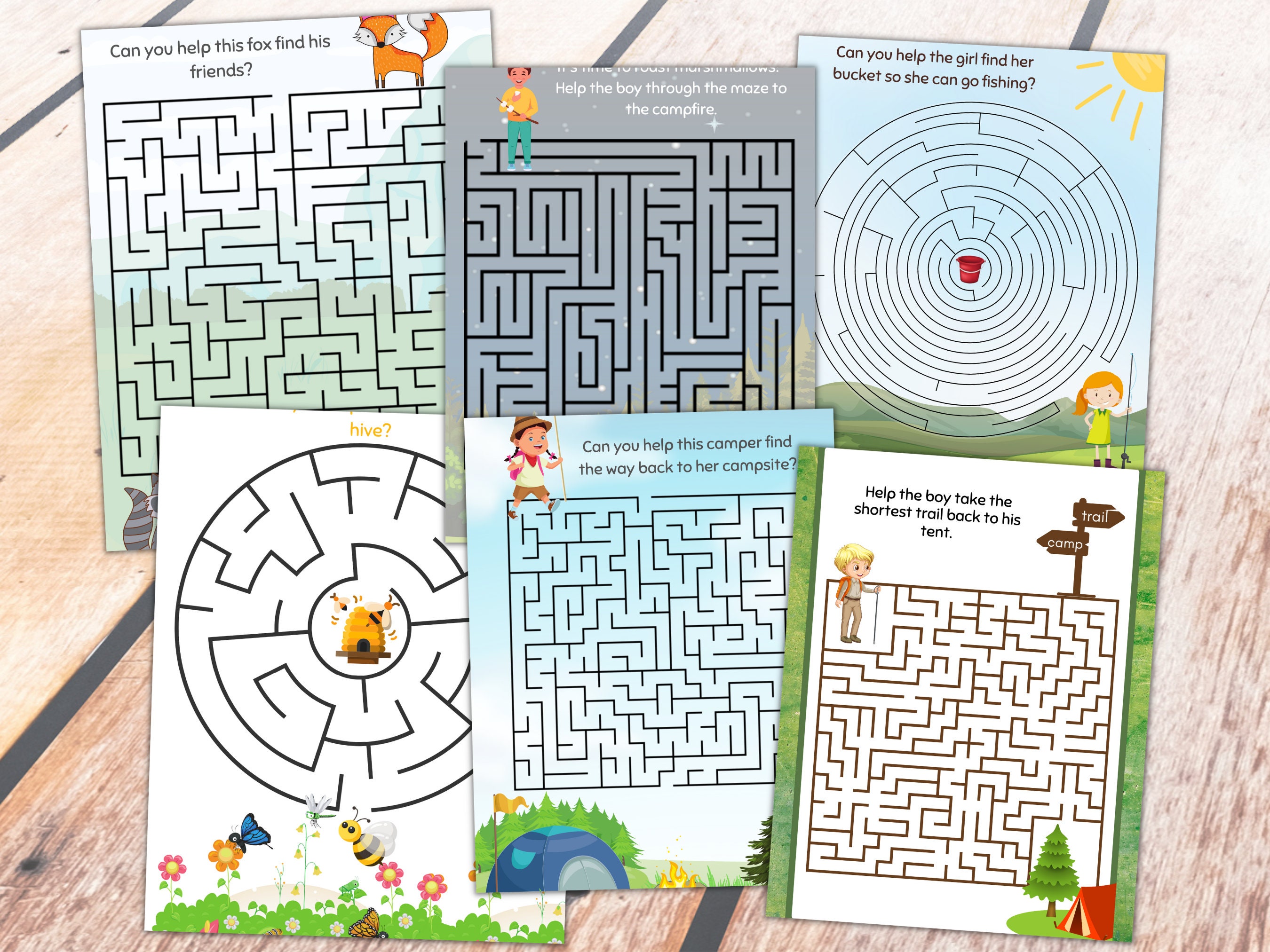 Camping Mazes | Camping Games | Camping Activities | Road Trip Games ...