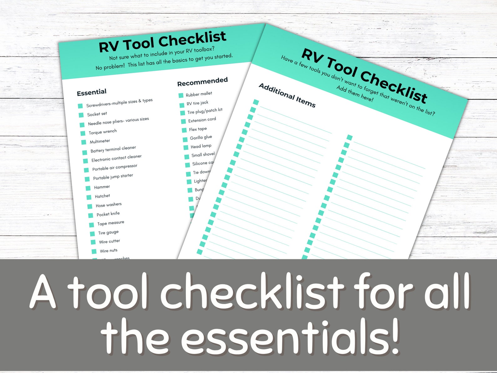 RV Maintenance Checklist Camper Printable Inspection Checklists RV ...
