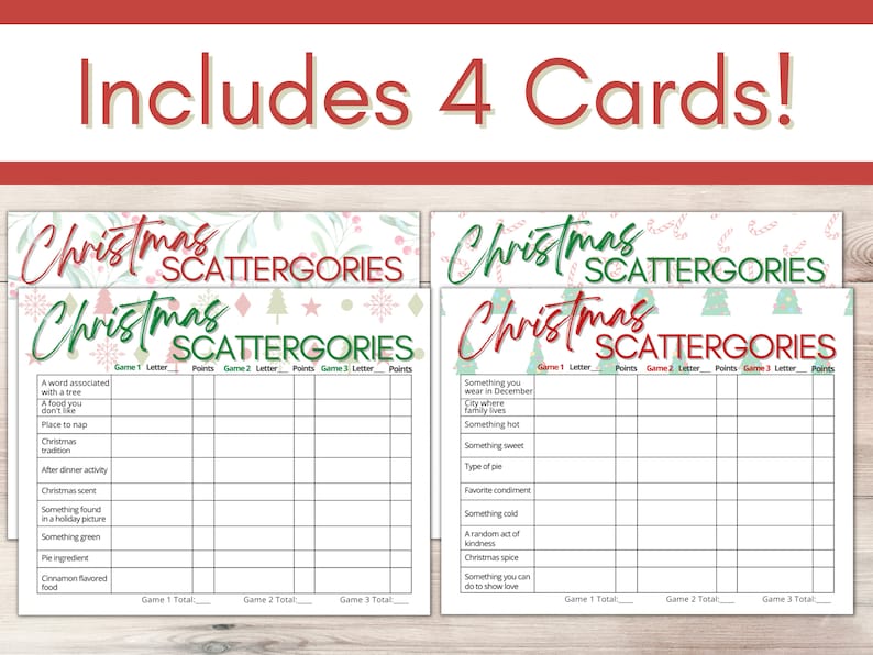 Christmas Scattergories | Printable Scattergories List | Christmas Game ...