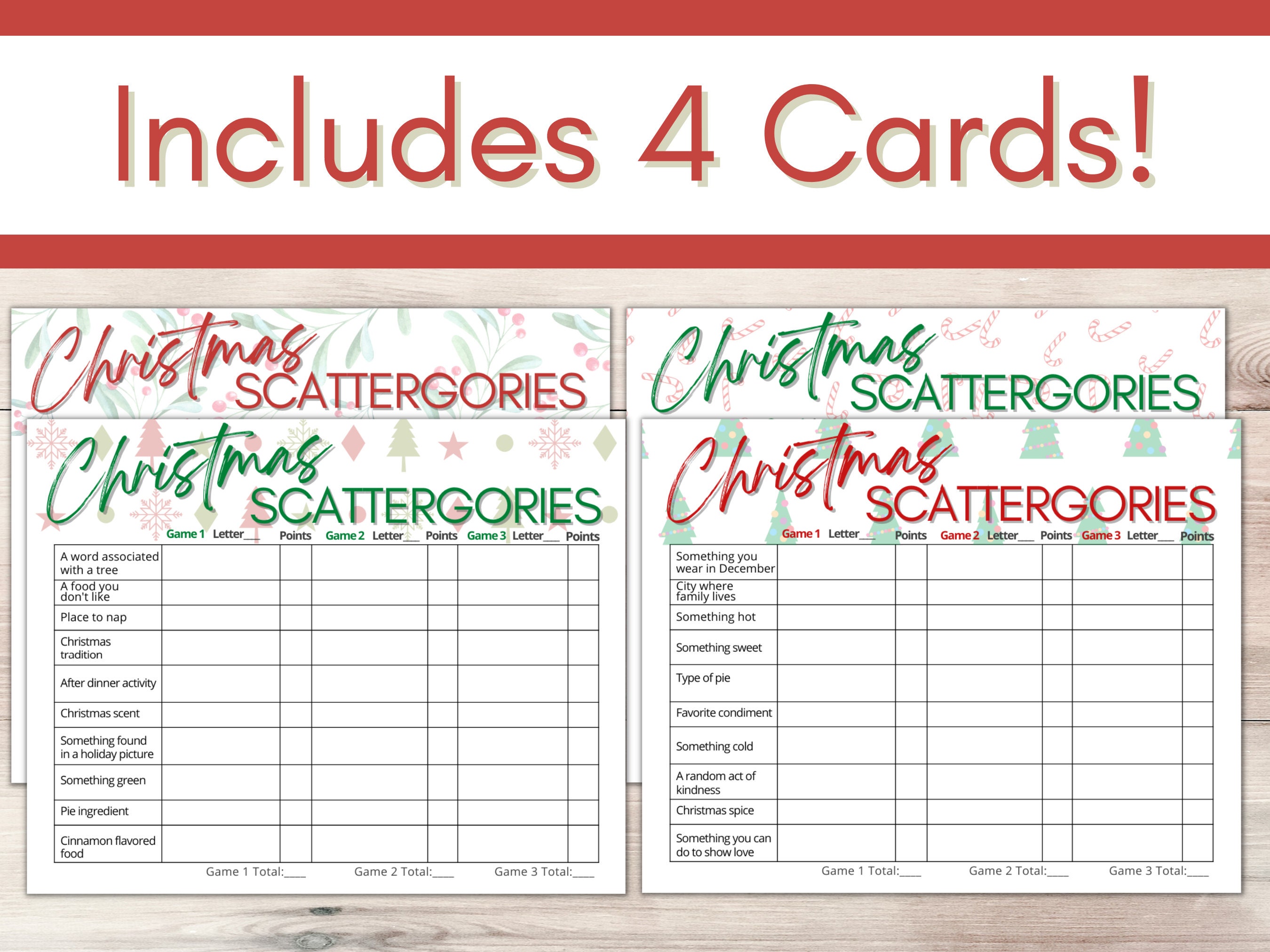 Christmas Scattergories | Printable Scattergories List | Christmas Game ...