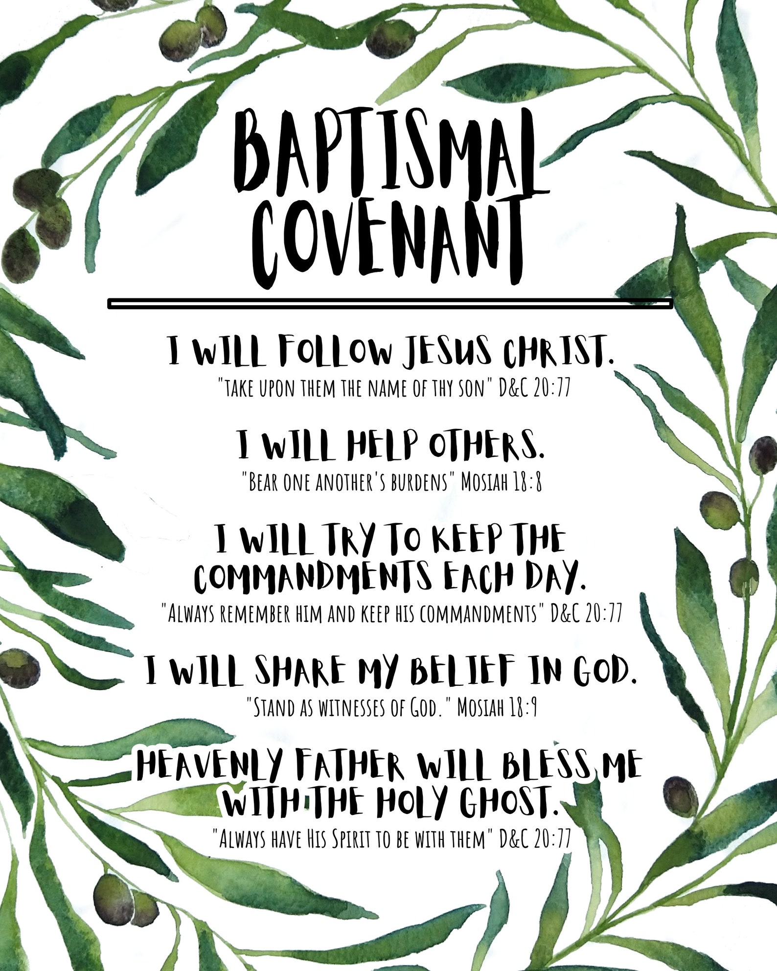 Baptismal Covenant Made in the Church of Jesus Christ of - Etsy