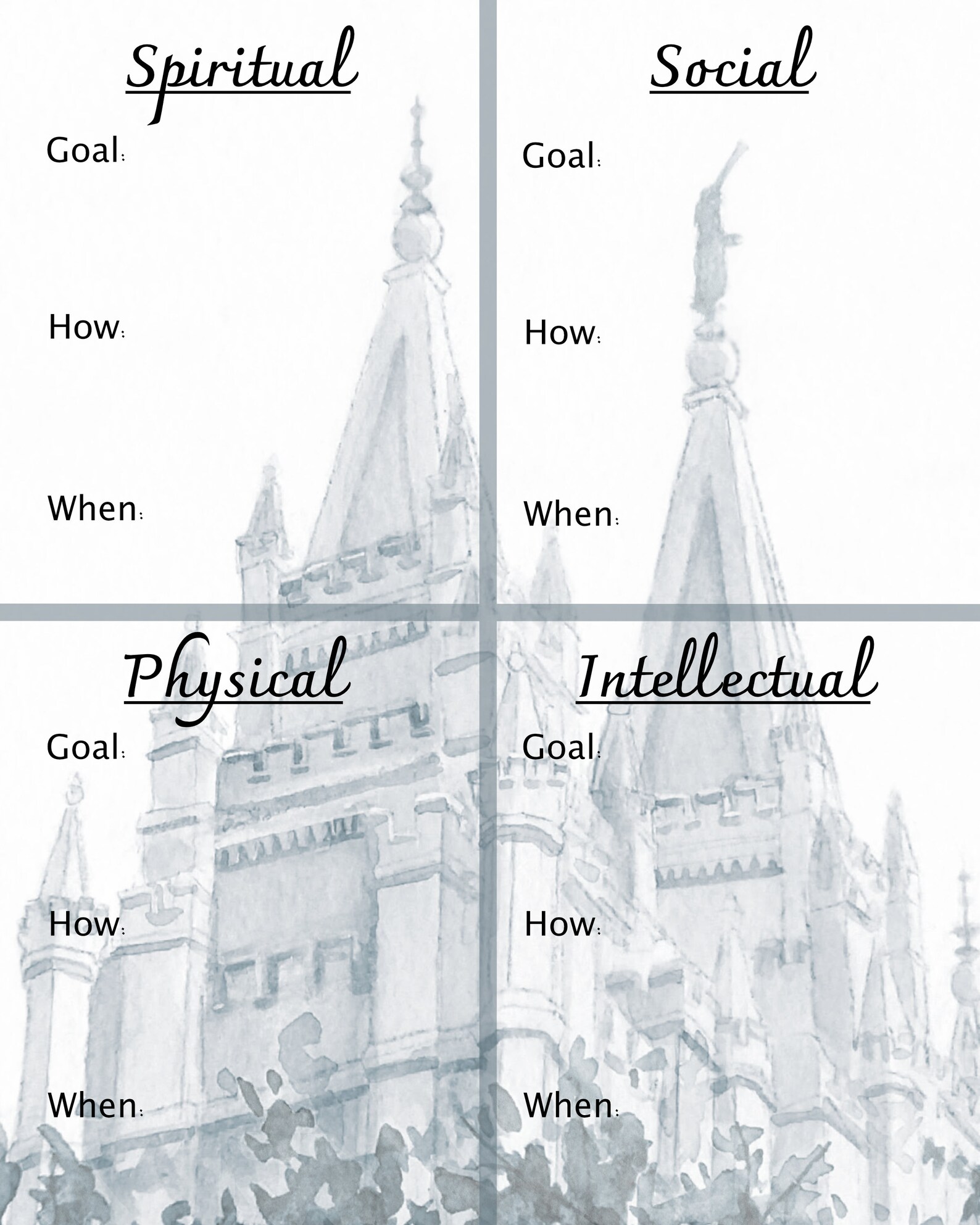 Children and Youth Program Goal Sheet for the Church of Jesus Christ of ...