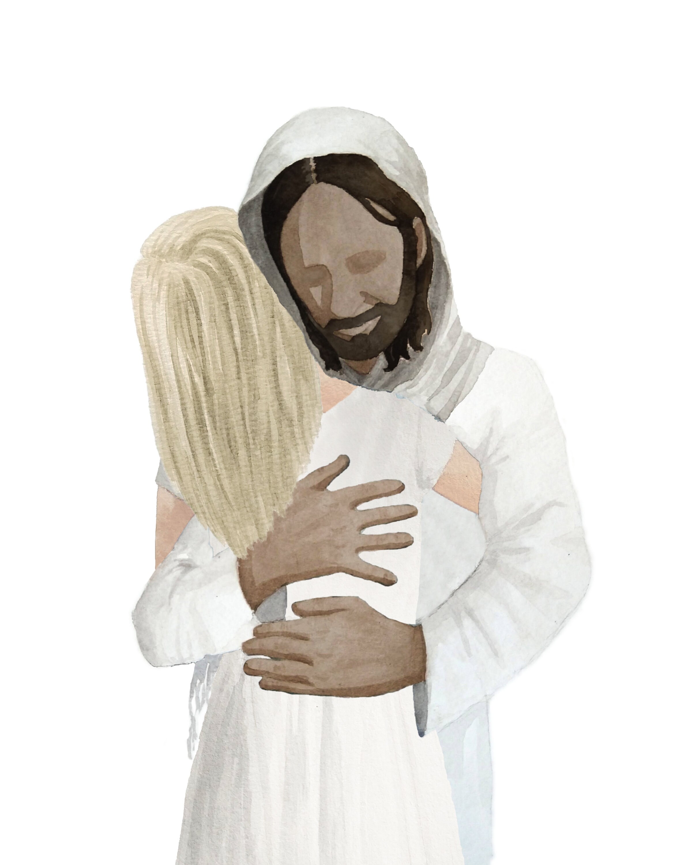 Jesus Christ Hugging Girl With Blonde Hair and Fair Skin Latter-day ...