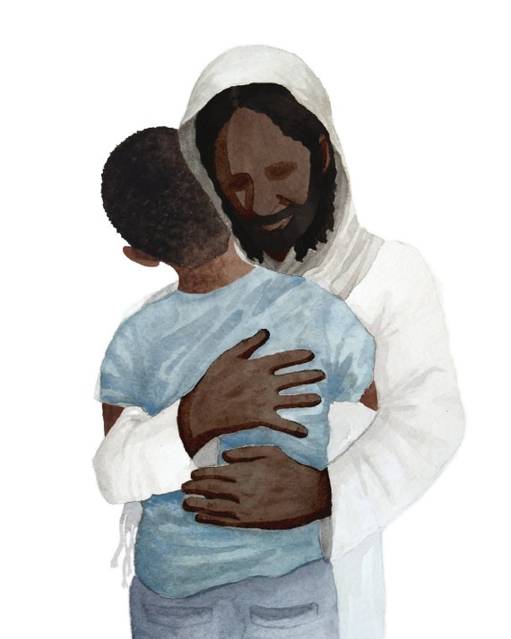 Jesus Christ Hugging Man