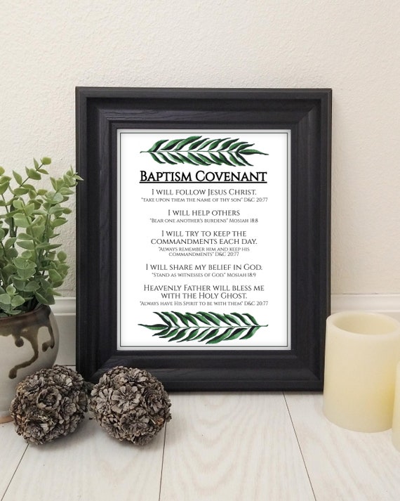 Baptismal Covenant Art With Leaves for the Church of Jesus - Etsy