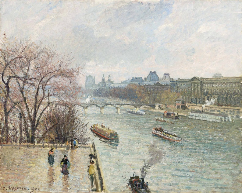Rainy Day in Paris | Fine Art Print Louvre on the Seine | French ...