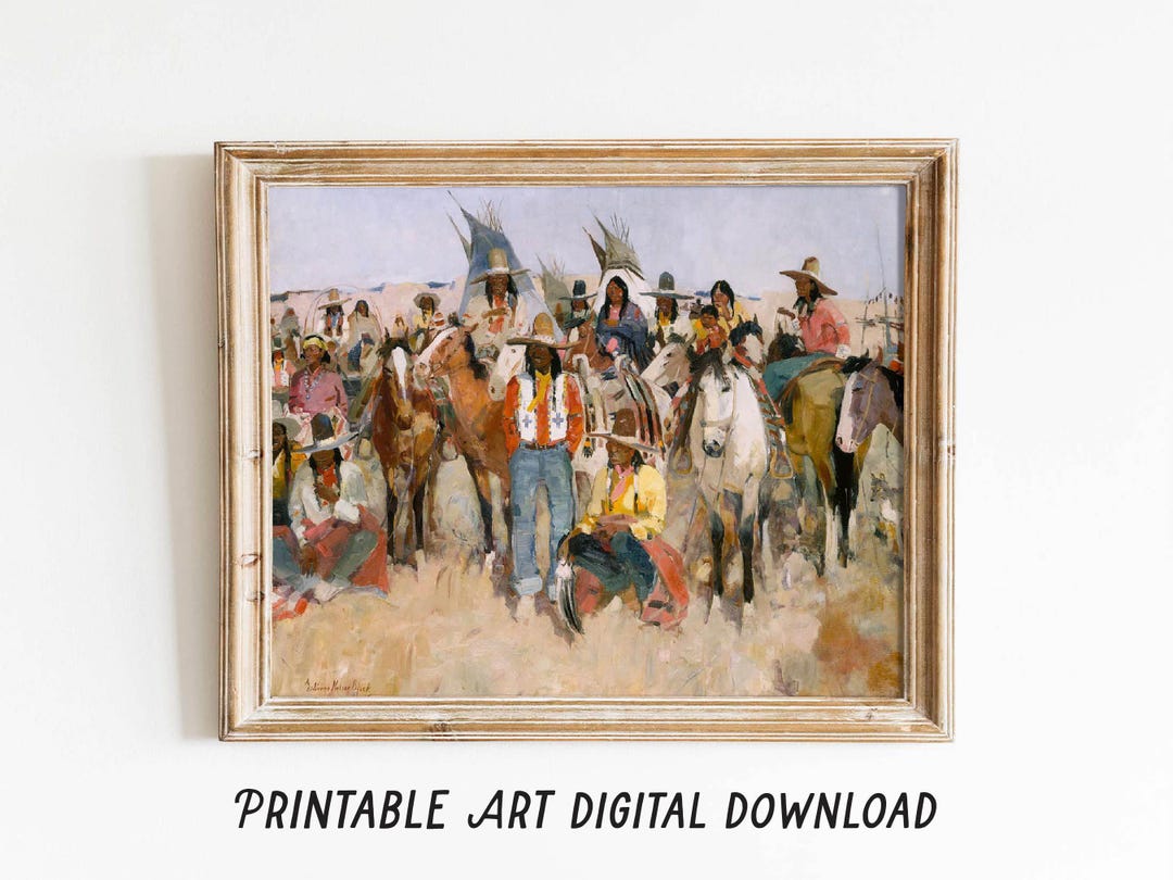 Apache Festival | Digital Download | Native American Old West Painting ...
