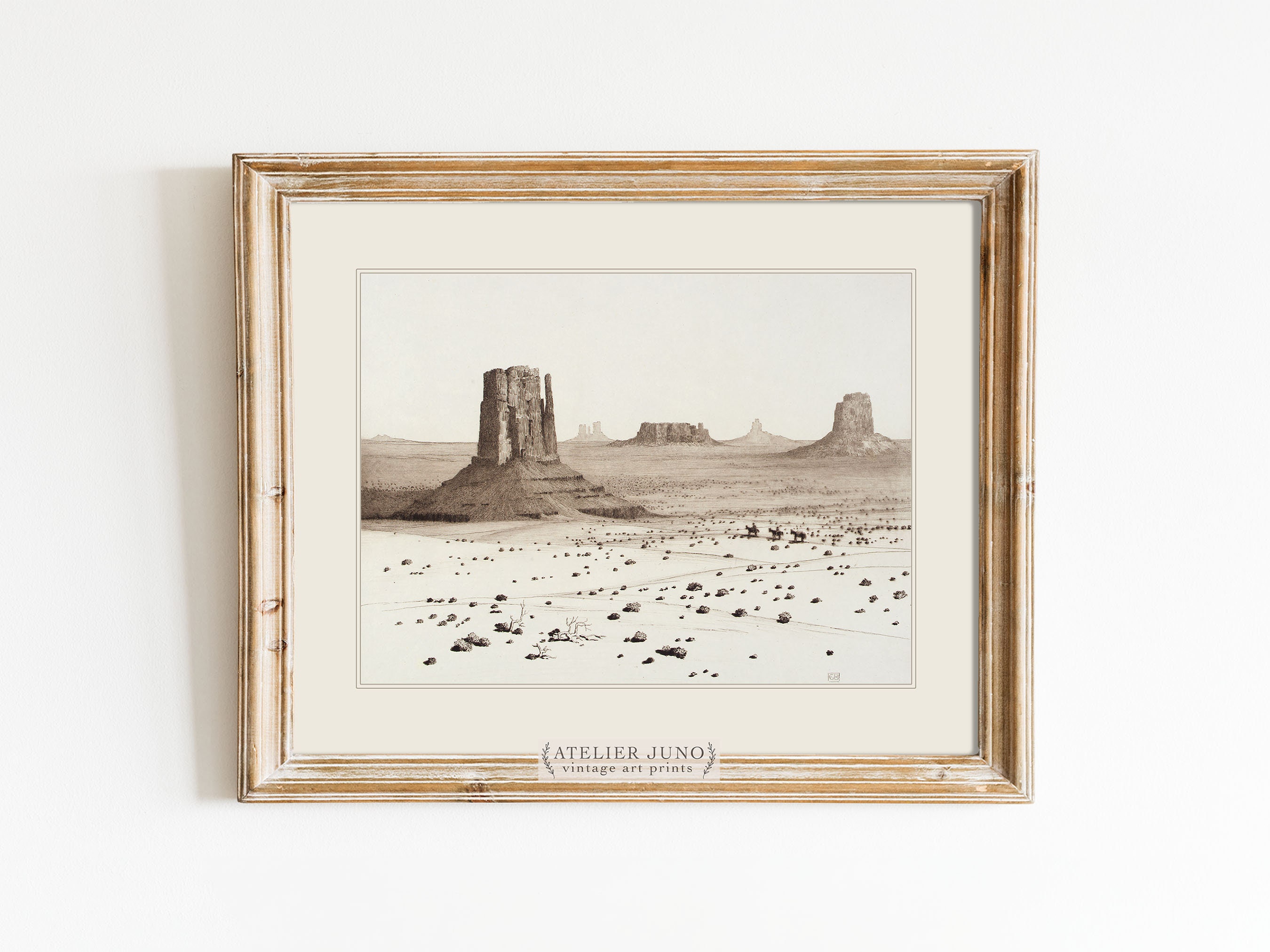 Desert Monuments Vintage Western Art Sketch Art Black and - Etsy