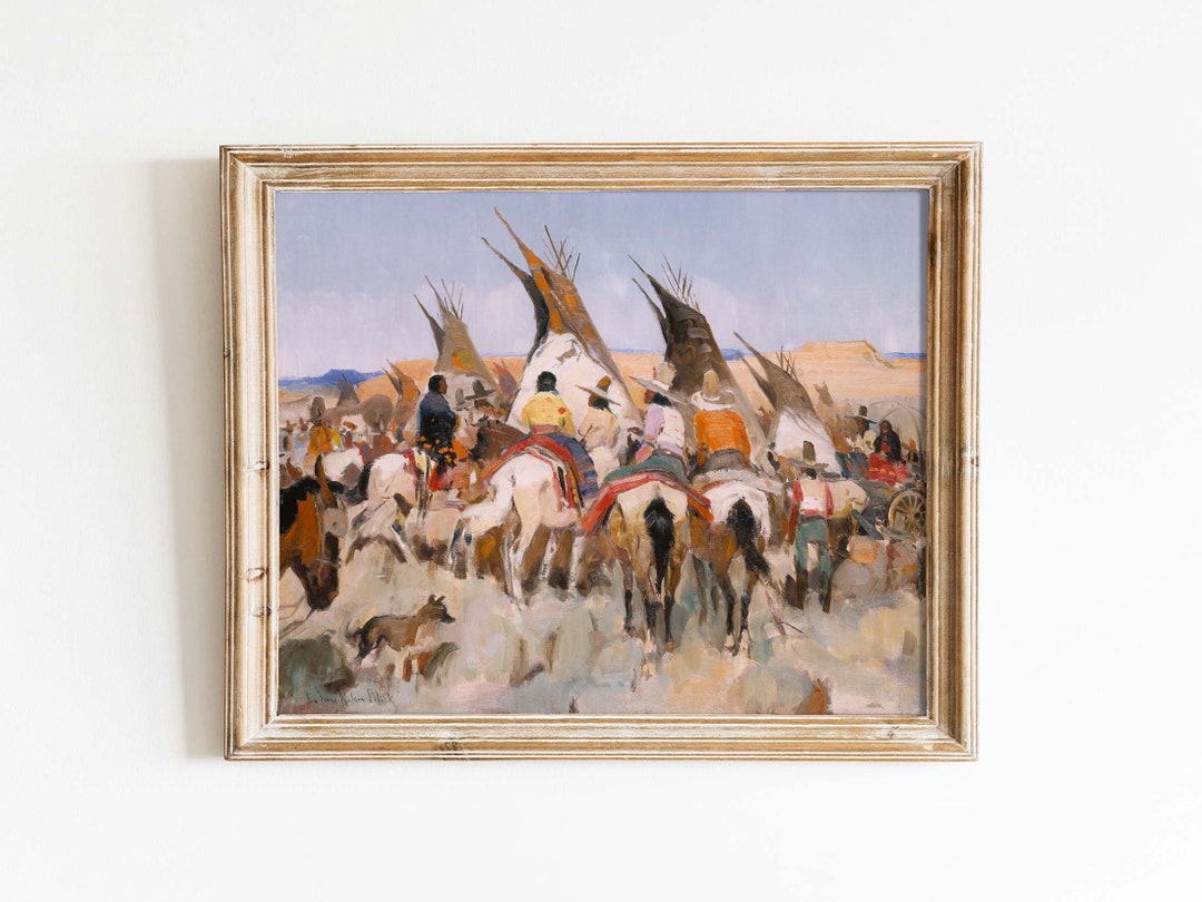 Meeting Place | Native American Old West Painting Indian Tribe Fine Art ...