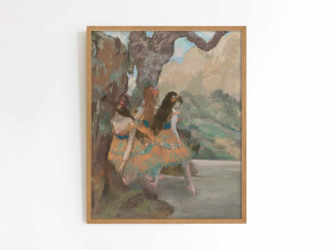 Dancers in Orange | Vintage Degas Pastel Print French Ballet Dancers ...