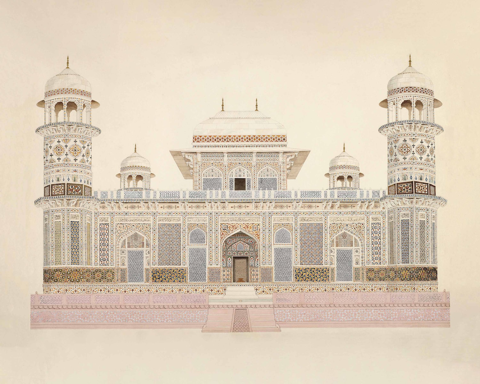 Mughal Palace | Vintage Architectural Drawing Sketch India | Print ...