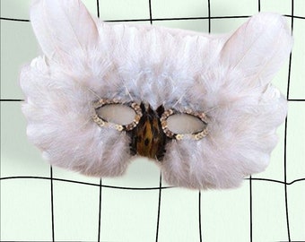 Owl Mask White Copy DIY Unpainted Animal Masquerade Silver Mascara Bird ...