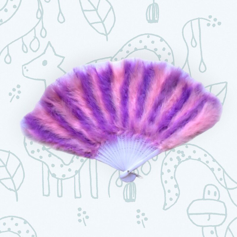 Large Purple Hand Fan - Etsy
