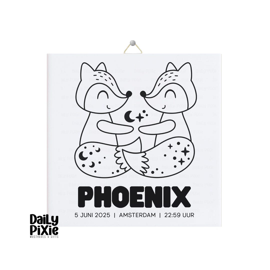 Personalized Birth Tile With Baby’s Name & Zodiac Sign - Etsy