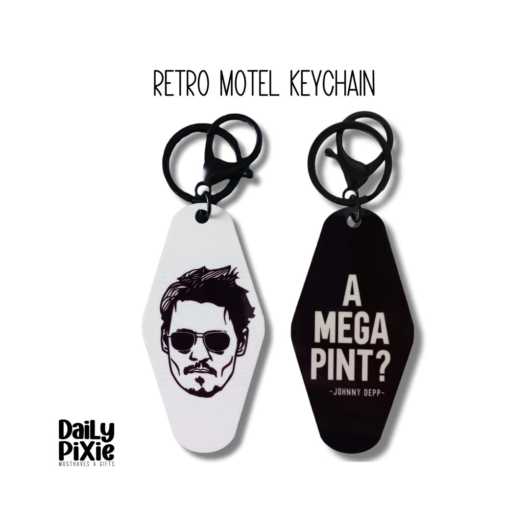 Retro Johnny Depp Keychain – 'A Mega Pint?' Iconic Quote! - Etsy