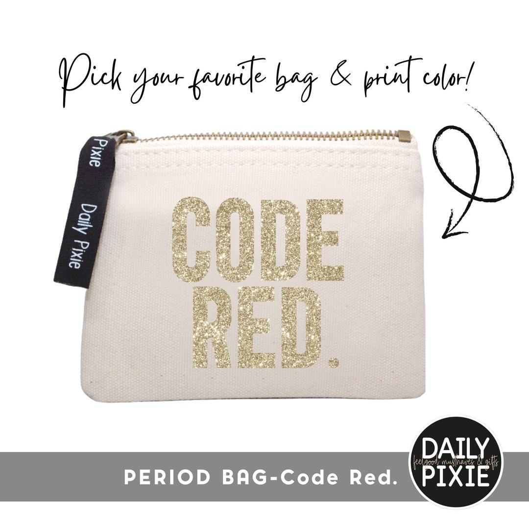 Period Bag Code Red Glitter Period Pouch Tampon Holder - Etsy