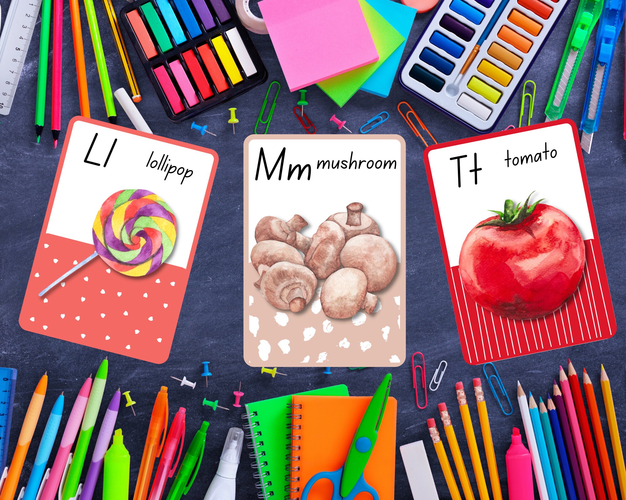 Printable Alphabet ABC Colorful Flash Cards Upper and Lower Case ...