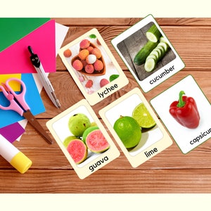 Educational Fruits and Vegetables Flash Cards for Kids - Fun and ...