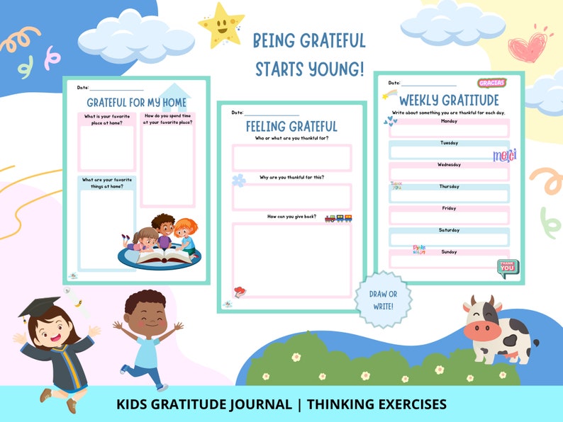 Gratitude Activity Journal for Kids | Mindfulness Journal for Children ...