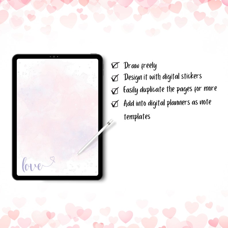 Love Notes Paper Bundle Printable Stationery Digital Note Paper A4 and ...