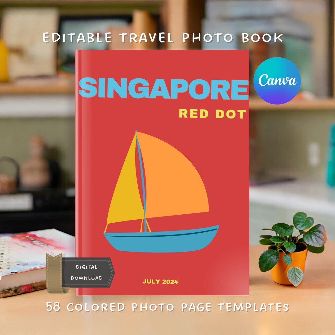 Singapore Travel Photo Book Cover Canva Template Coffee Table Book ...