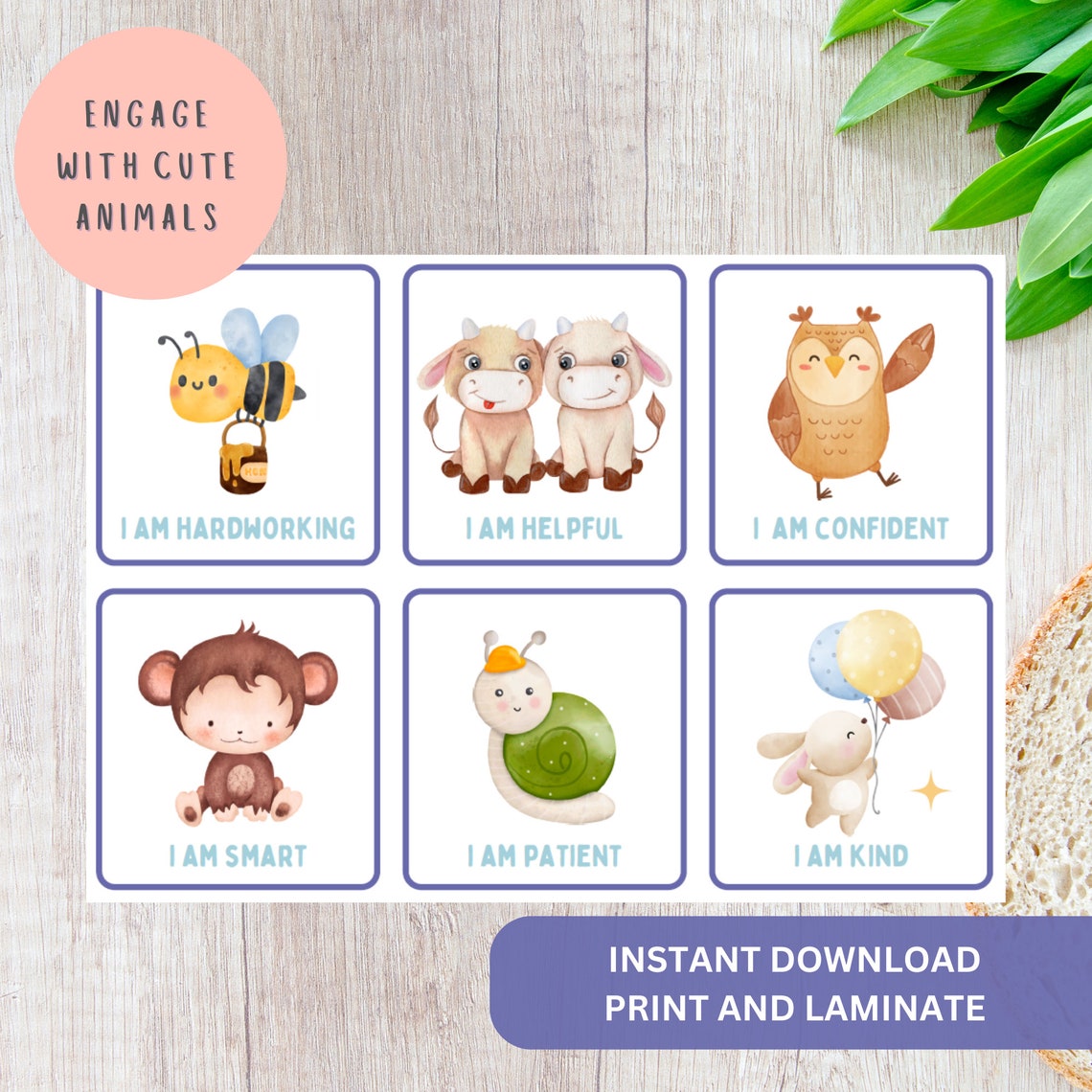 Printable Affirmation Cards for Kids Positive Affirmation Cards Digital ...