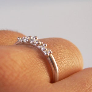 Sterling Silver Bubble Ring, Dot Ring Stack Ring, Organic Jewelry, Granulation - Etsy