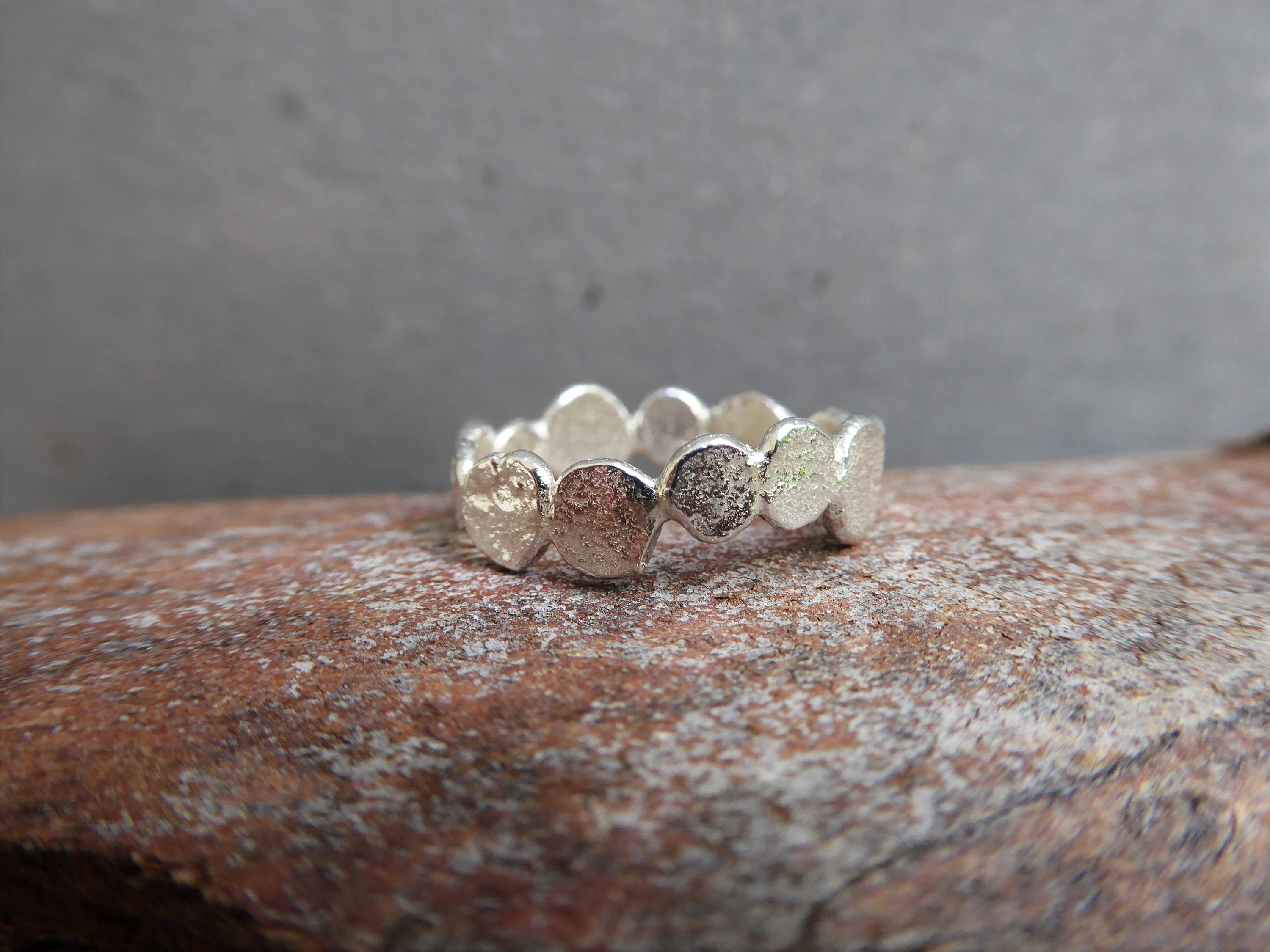 Pebble Silver Ring Organic Texture Ring Minimal Jewelry - Etsy