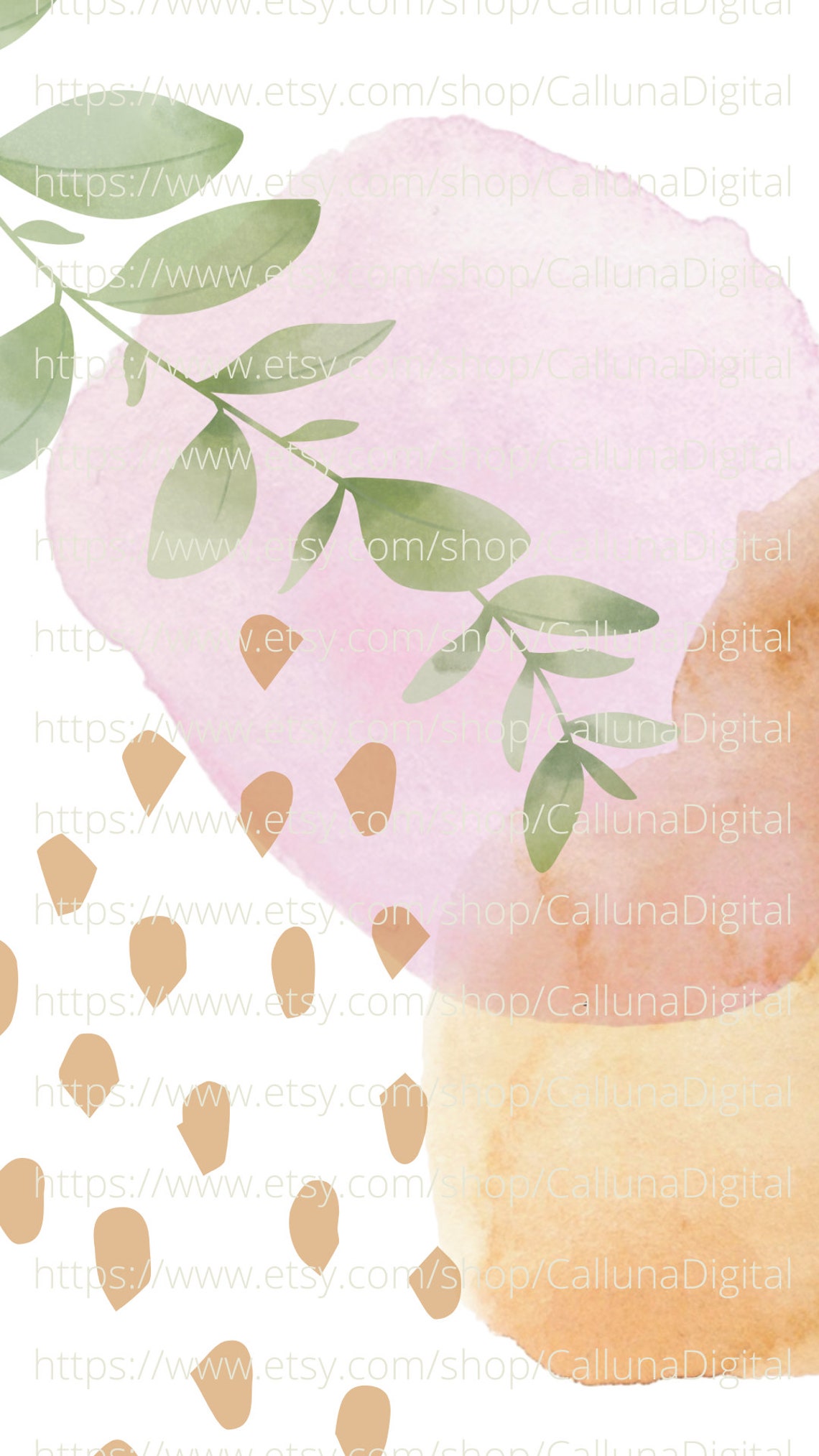 3 Botanical Iphone Wallpapers Digital Download Watercolor | Etsy